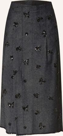 Luisa Cerano Luisa Cerano Jeansrock In Wickeloptik Mit Pailletten blau