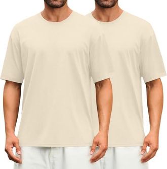 Generic T-shirt uni pour homme 2026 nouveau t-shirt d&eacute;t&eacute; d&eacute;contract&eacute; col rond manches courtes t-shirt classique basique 2 pi&egrave;ces pour int&eacute;rieur et ext&eacute;rieur, 