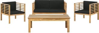 Beliani Beliani - Salon de Jardin 4 Places en Bois dAcacia Noir et Bois Clair avec Table Pacific
