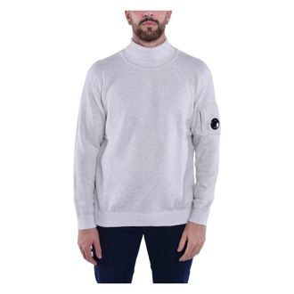 C.P. Company Fleece-Strickpullover mit Stehkragen - - Knitwear - Herren - Wei&szlig; - S