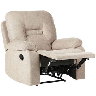 Beliani Sessel Beige Stoffbezug Manuell Verstellbar mit Liegefunktion Fu&szlig;teil Armlehnen Modern Wohnzimmer Arbeitszimmer Fernsehsessel Relaxsessel