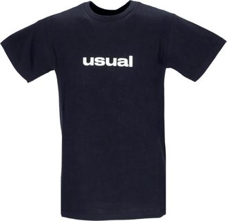 Usual Schwarzes Rundhals-T-Shirt mit coolem Druck - - Tops - Herren - Schwarzk - XL