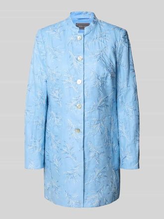 White Label Slim Fit Longblazer aus Leinen mit Stehkragen