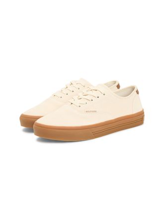 Tommy Hilfiger Sneaker TOMMY HILFIGER TH VULC CUP SUEDE, Herren, Gr. 40, creme, Veloursleder, unifarben, Basic, Schuhe Sneaker, Freizeitschuh, Halbschuh, Schn&uuml;rschuh