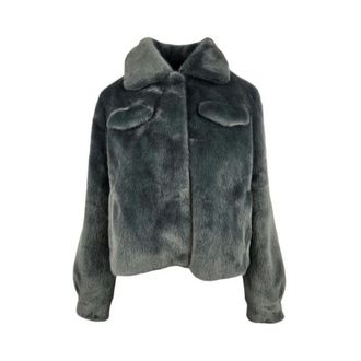 Bomboogie Femme, Vestes, Vert, Taille: 42 FR Veste Douce en Fausse Fourrure