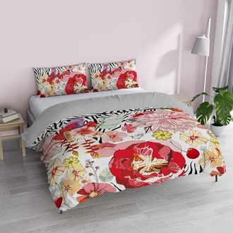 Italian Bed Linen Bettwäsche-Set, 100% Baumwolle, Digitaldruck, KI-OSA, KIO-LM03, für Doppelbett