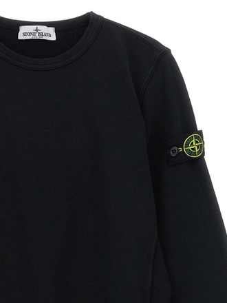 Stone Island Logo-Embroidered Cotton Sweatshirt - Black