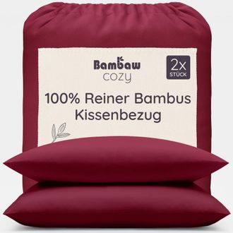 Bambaw Kissenbezug 50x70 Bambus, 2-er Pack, nachhaltige Bambusfasern, Bettwäsche Sommer kühlend, thermoregulierende Bettwäsche Anti Schwitzen, weiche 50 x 70