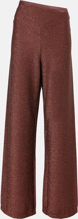 Johanna Ortiz Weite High-Rise-Hose aus Lamé