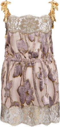Roberto Cavalli Femme, Robes, Beige, Taille: 38 FR Mini-robe Nude &agrave; Motif Floral