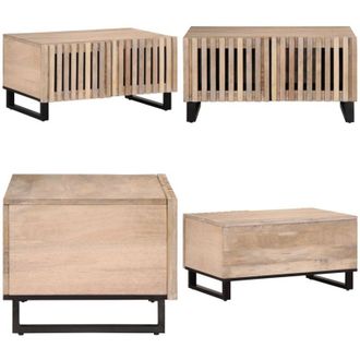 vidaXL Vidaxl - Couchtisch Wei&szlig; 80x51x40 cm Massivholz Mango - Holz Couchtisch - Mangoholz Couchtisch - Wei&szlig;er Couchtisch - Wohnzimmertisch - Beistelltisch