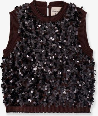 Semicouture Wool and cashmere vest with sequins - SEMICOUTURE - gender_Woman
