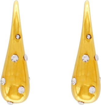 Dansk Copenhagen Joy Waterproof Slim Paisley CZ Earring 18K Gold Plating - - Accessories - Damen - Gelb - ONE SIZE