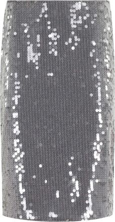 Rotate Rotate Birger Christensen, Femme, Jupes, Gris, Taille: 34 FR Net Sequin Midi Skirt