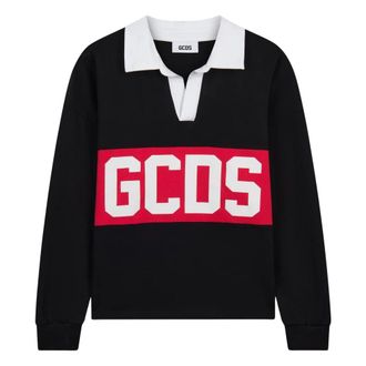 GCDS Langarm Poloshirt - - Tops - Herren - Schwarzk - S