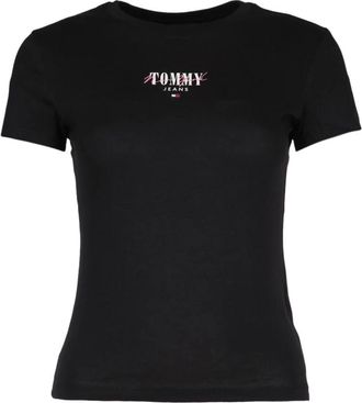 Tommy Jeans Femme, Tops, Noir, Taille: 44 FR T-shirt ajust&eacute; &agrave; col rond avec logo graphique