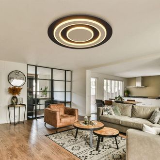 Globo Lighting Globo Lighting - Deckenleuchte Deckenlampe Schlafzimmerlampe Esszimmerleuchte champagnerfarben dunkelbraun, Metall mdf, led 40W 1100lm 3000K