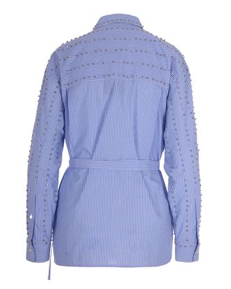 Pinko Womens Shirt Carley White-Light Blue White/light