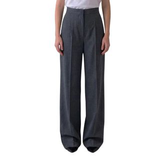 Max Mara Max Mara Woll-Palazzohose mit Falten - - Trousers - Damen - Grau - S