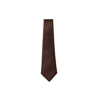 Michael Kors Logo Gestreiftes Seidenkrawatte - - Accessories - Herren - Braun - ONE SIZE