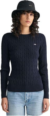 GANT Gant Damen Stretch Cotton Cable C-Neck Pullover, Evening Blue, XXX-Large