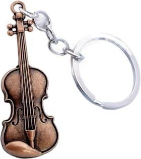 Generic Porte-cl&eacute;s vintage en forme de violon - Mini pendentif instrument de musique - Porte-cl&eacute;s vintage en cuivre et bronze - D&eacute;coration de sac &agrave; dos pour h