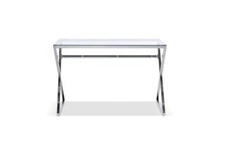 Jahnke Glasschreibtisch Xtra Desk Klarglas/Chrom