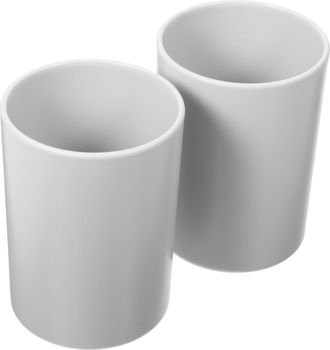 Angoily Wiederverwendbare Bruchsichere Zahnb&uuml;rstenbecher aus Robustem Material 2 St&uuml;ck Graue Mundsp&uuml;lbecher f&uuml;r Badezimmer und Reisen