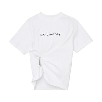 Marc Jacobs Pop J Marc Logo Drape Boxy Tee - - Tops - Damen - Wei&szlig; - XS