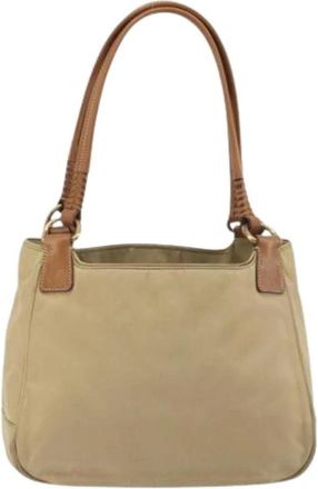 Prada Sac bandouli&egrave;re Pre-owned en nylon - Femme - Pre-owned - Beige - Taille: ONE Size