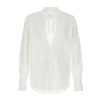 Maison Margiela V-Neck Poplin Hemd - - Shirts - Herren - Wei&szlig; - L