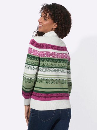 Witt Strickpullover Stehkragen-Pullover Langarm Jacquard