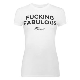 Philipp Plein Femme, Tops, Blanc, Taille: 38 FR T-Shirt Col Rond