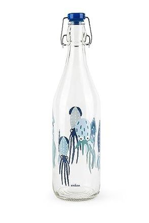 Excelsa Squid Bouteille deau, 1 litre, verre, avec joint d&eacute;tanch&eacute;it&eacute;