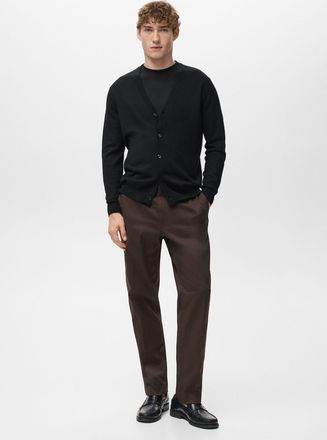 Mango Cardigan aus 100 % Merinowolle schwarz - Herren - XXL - MANGO MAN