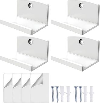 Generic Schallplatten Wandhalterung - 4-teiliger Acryl St&auml;nder | Aufbewahrung Vinyl Platten | Stabiler Schallplattenhalter Wandmontage | Praktisch f&uuml;r Sammler