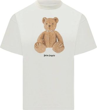 Palm Angels Homme, Tops, Blanc, Taille: XL Bear Regular Tee