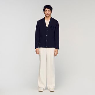 Sandro Cardigan &agrave; fleur en crochet