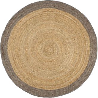 vidaXL Teppich Handgefertigt Jute mit Grauem Rand 180 cm Vidaxl