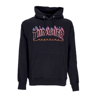 Thrasher Flame Neon Hood Sweatshirt Schwarz - - Sweatshirts & Hoodies - Herren - Schwarzk - XL