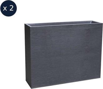 Eda 2 Jardini&egrave;res rectangulaire Graphit - 99,5 x 29,5 x 78,5 cm - 63 l - Gris anthracite