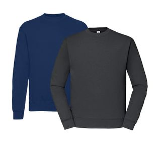 Fruit Of The Loom Herren 62-202-0 Set-IN Sweatshirts 1er/2er - 1x Navy, 1x Graphit & 1x HLKauf Block - Größe: XL