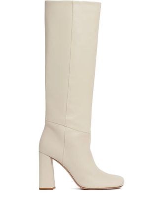 Fabiana Filippi bottines en cuir à talon épais - Blanc