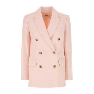 Zimmermann Pastel Pink Linen Crush Blazer - - Jackets - Damen - Rosa - L