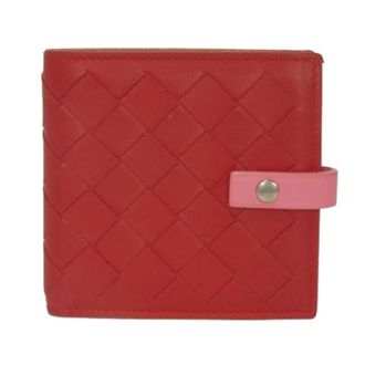 Bottega Veneta Pre-owned Intrecciato Nappa Bicolor Compact Wallet - - Pre-owned - Damen - Rot - ONE SIZE