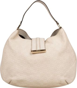 Gucci Crossbody Bags - Gucci Leather GG Monogram Guccissima Handbag - Gr. unisize - in Wei&szlig; - f&uuml;r Damen