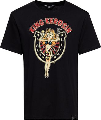 King Kerosin Herren T-Shirt &middot; Shirt &middot; Retro &middot; Vintage &middot; Herrenshirt &middot; Print &middot; Sommershirt &middot; Logodruck &middot; Comic Art &middot; Kurzarm &middot; Rundhals &middot; Rockabilly &middot; 50s &middot; Lady Lu