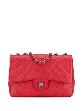 Chanel sac porté épaule Single Flap (2008-2009) - Rouge