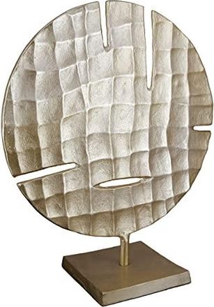 Gilde Deko Design Skulptur XL - rundes Dekoobjekt aus Aluminium - Fabe: helles Gold - Höhe 38 cm