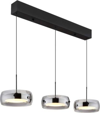 Globo Lighting LED Pendelleuchte H&auml;ngelampe Deckenlampe Metall schwarz rauchglas H 120 cm